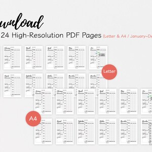Printable 12 Month Budget Planner Expense Tracker Finance Planner ...