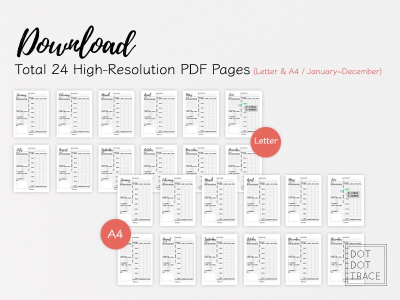 Printable 12 Month Budget Planner Expense Tracker Finance - Etsy