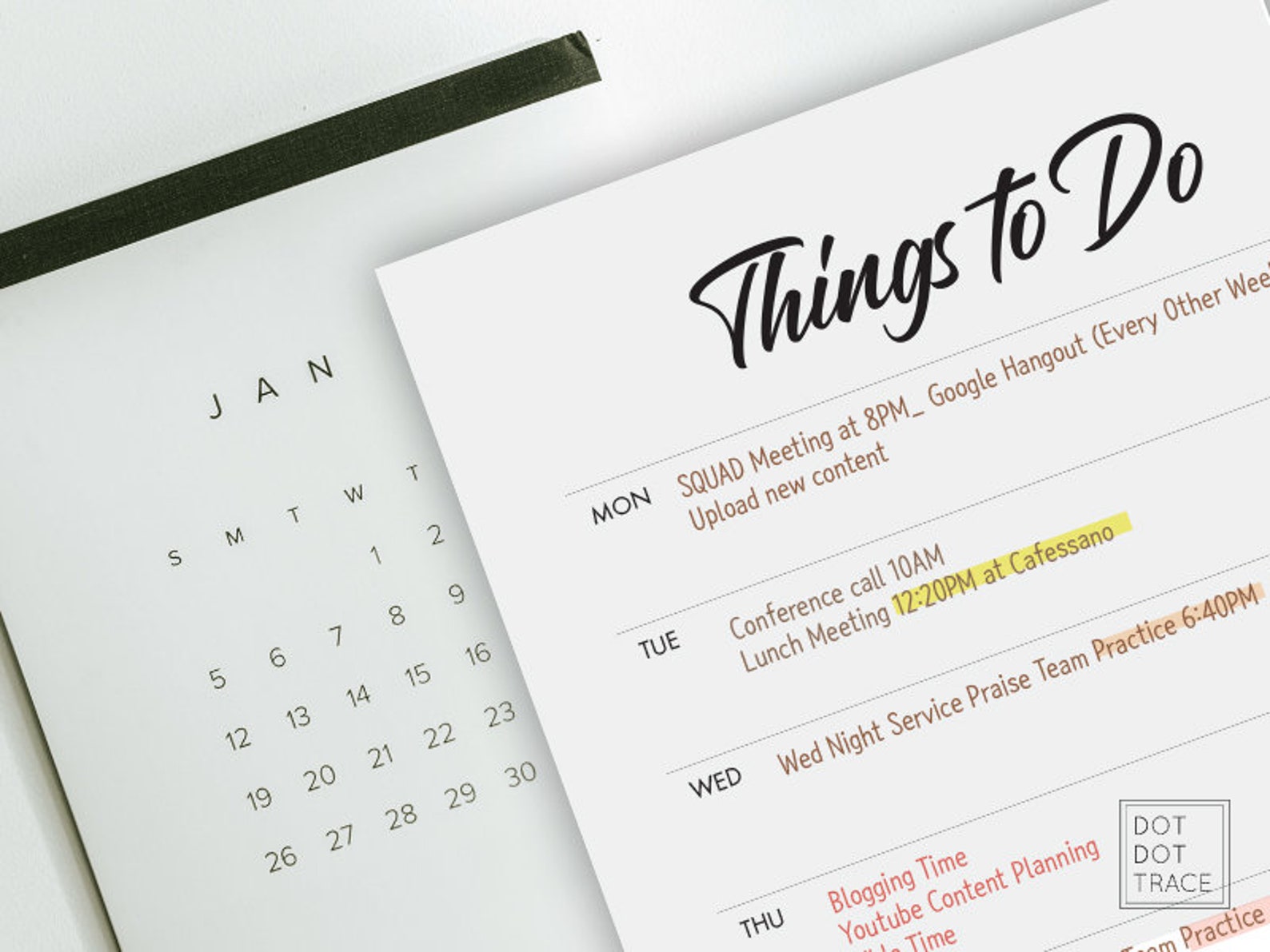 Monday Start Printable Things to Do Weekly Planner Daily Planner 7 Day ...