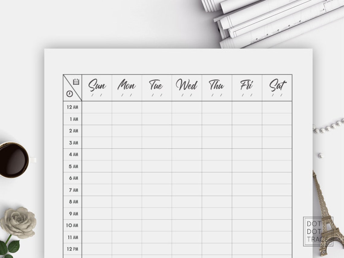 Sunday Start Printable Weekly Scheduler Weekly Planner 7 Day | Etsy