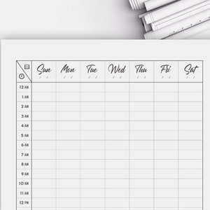 Sunday Start Printable Weekly Scheduler Weekly Planner 7 Day Planner ...