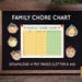 Printable Family Chore Chart Daily Family to Do List Weekly Family ...