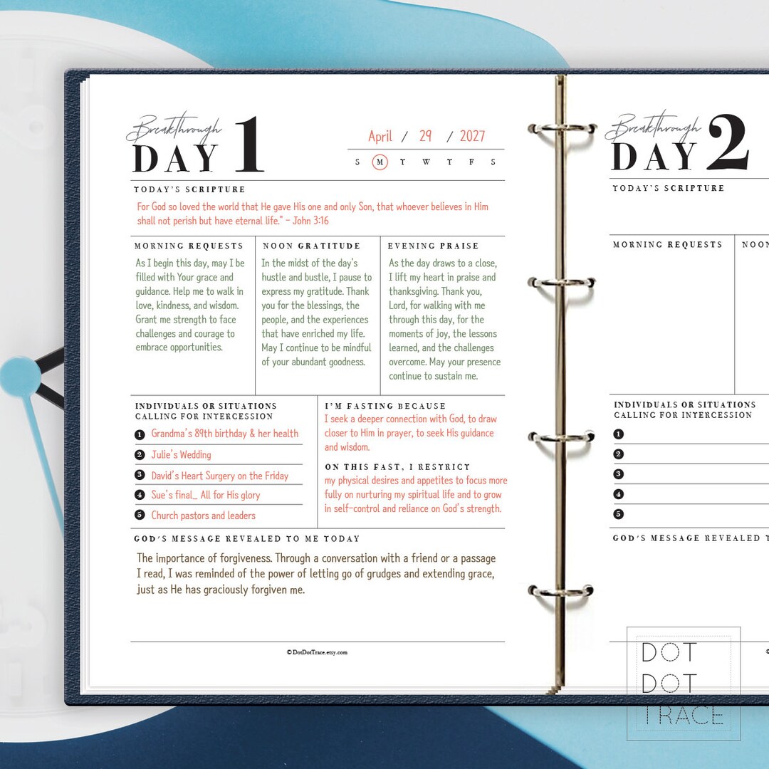 21-day Prayer Journal: Breakthrough Fasting Log (letter-sized PDF) - Etsy