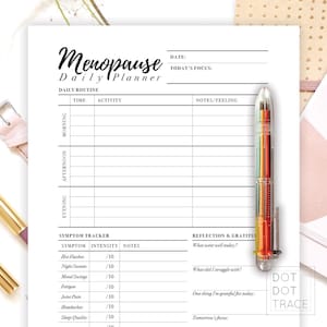 Printable Menopause Daily Planner Symptom Tracker for Women Manage ...