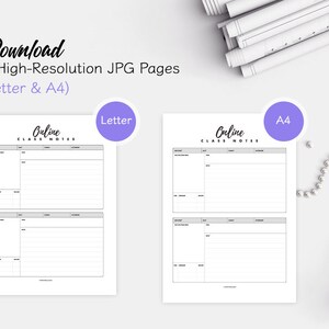 Printable Online Class Notes Lecture Notes Class Note Templates Study ...