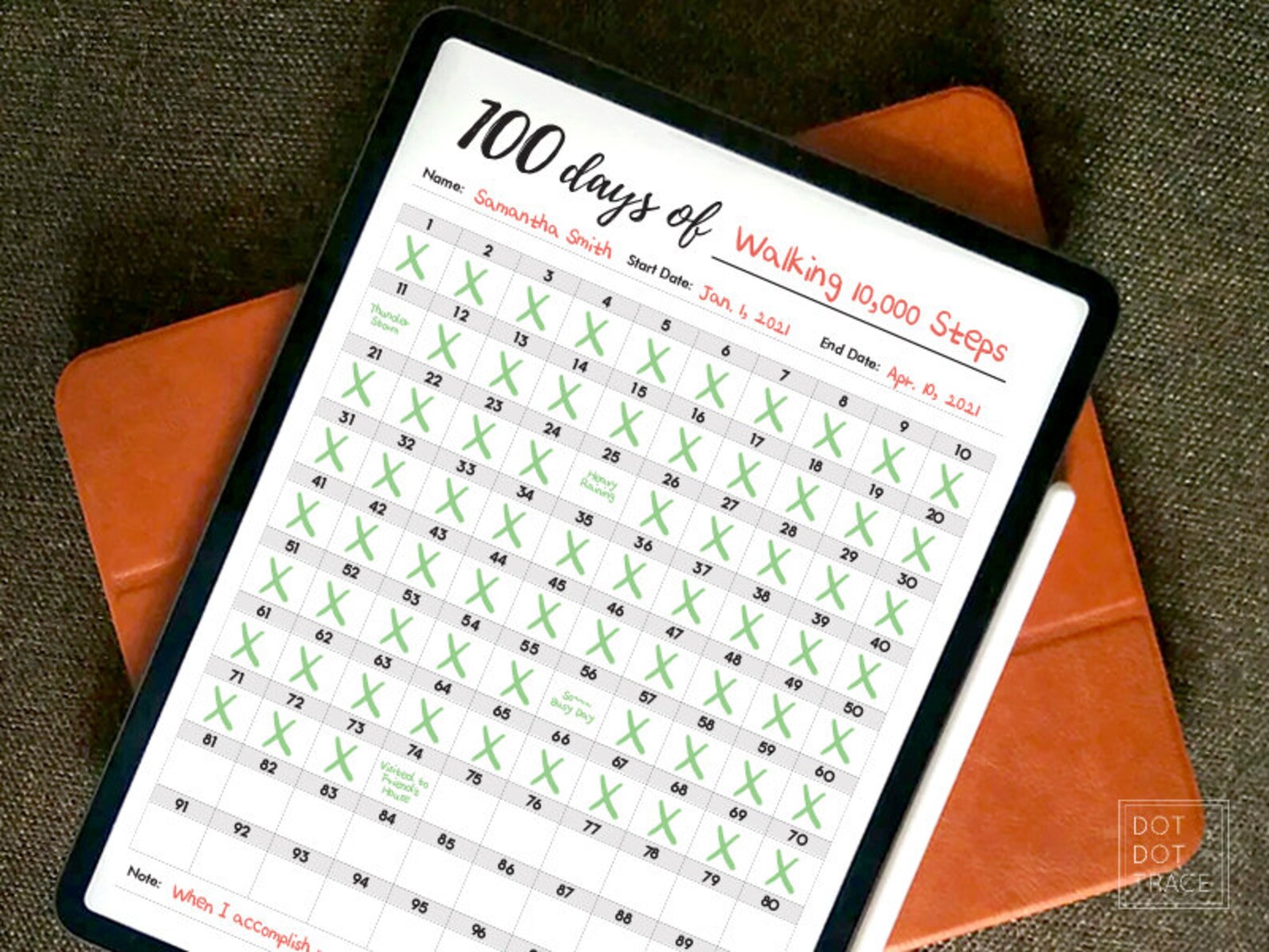 Printable 100 Days of Challenge 100 Day Goal Planner 100 Days of Habit ...