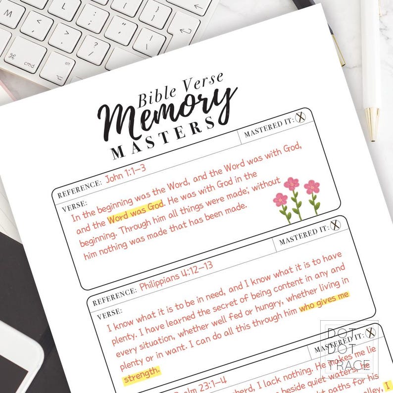 Bible Verse Memory Masters Tracker: Christian Planner Template (PDF) - Etsy