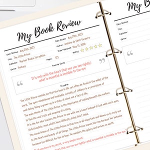 Printable Book Review Log Template (JPG Download) - Etsy