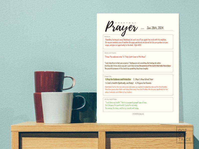 Printable Daily Prayer List Template (JPG Download) - Etsy