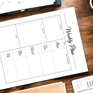 Printable 5 Work Day Planner 5 Day Planner Weekly Planner Daily Planner ...