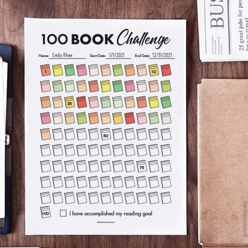 Book Reading Chart for Kids Reading Log Tracker 50 100 - Etsy