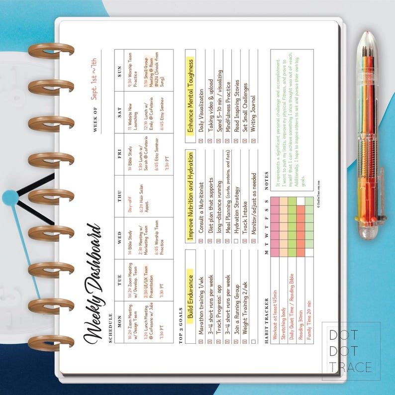 Happy Planner Classic Weekly Dashboard Printable (PDF) - Etsy