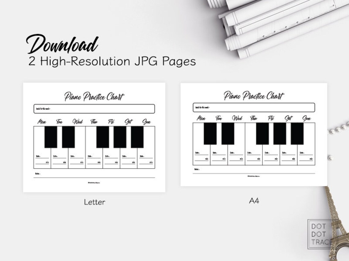 Printable Weekly Piano Practice Chart Piano Practice Log Piano - Etsy
