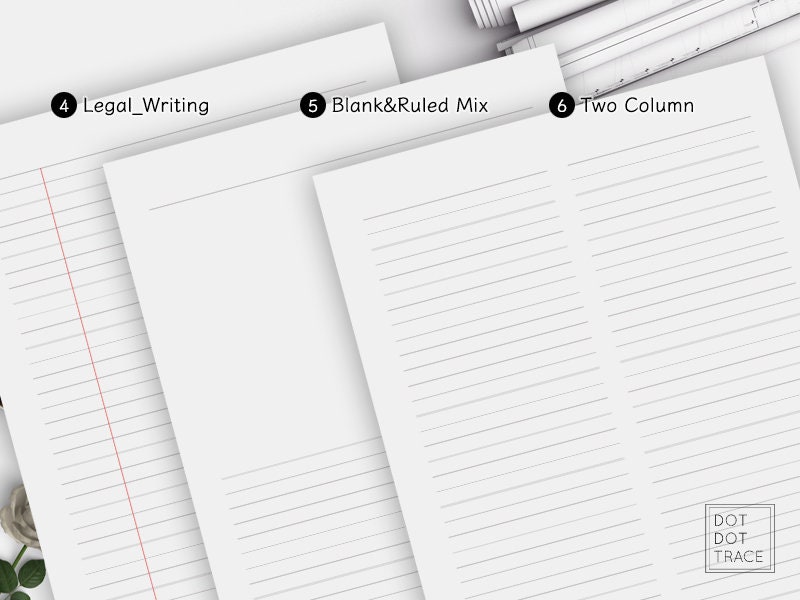 Printable Planner Inserts: Ruled, Dotted, Square Paper (letter/legal ...