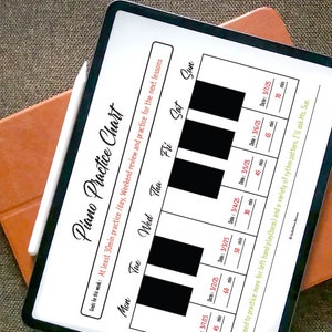 Printable Weekly Piano Practice Chart Piano Practice Log Piano Practice ...