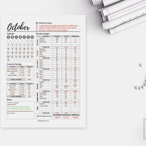 Printable 12 Month Budget Planner Expense Tracker Finance Planner ...