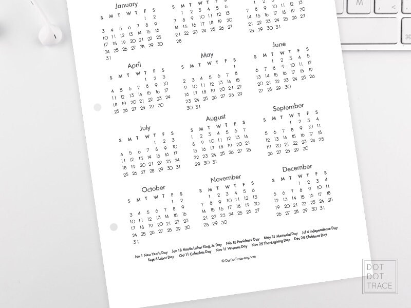 A5_printable 2021 US Calendar Twenty Twenty One Calendar 2021 | Etsy