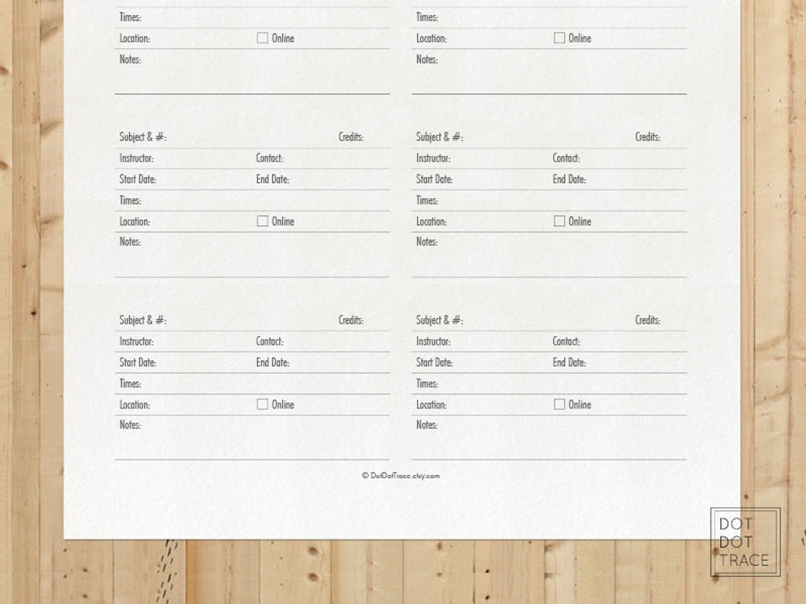 Printable Subject Overview Simple Ver. College Course Overview - Etsy
