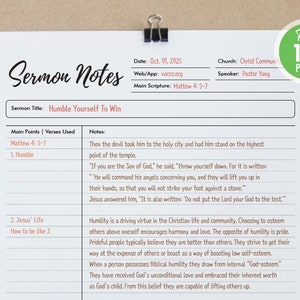 New_printable 2page Sermon Notes Sermon Summary Note Christian Planner ...
