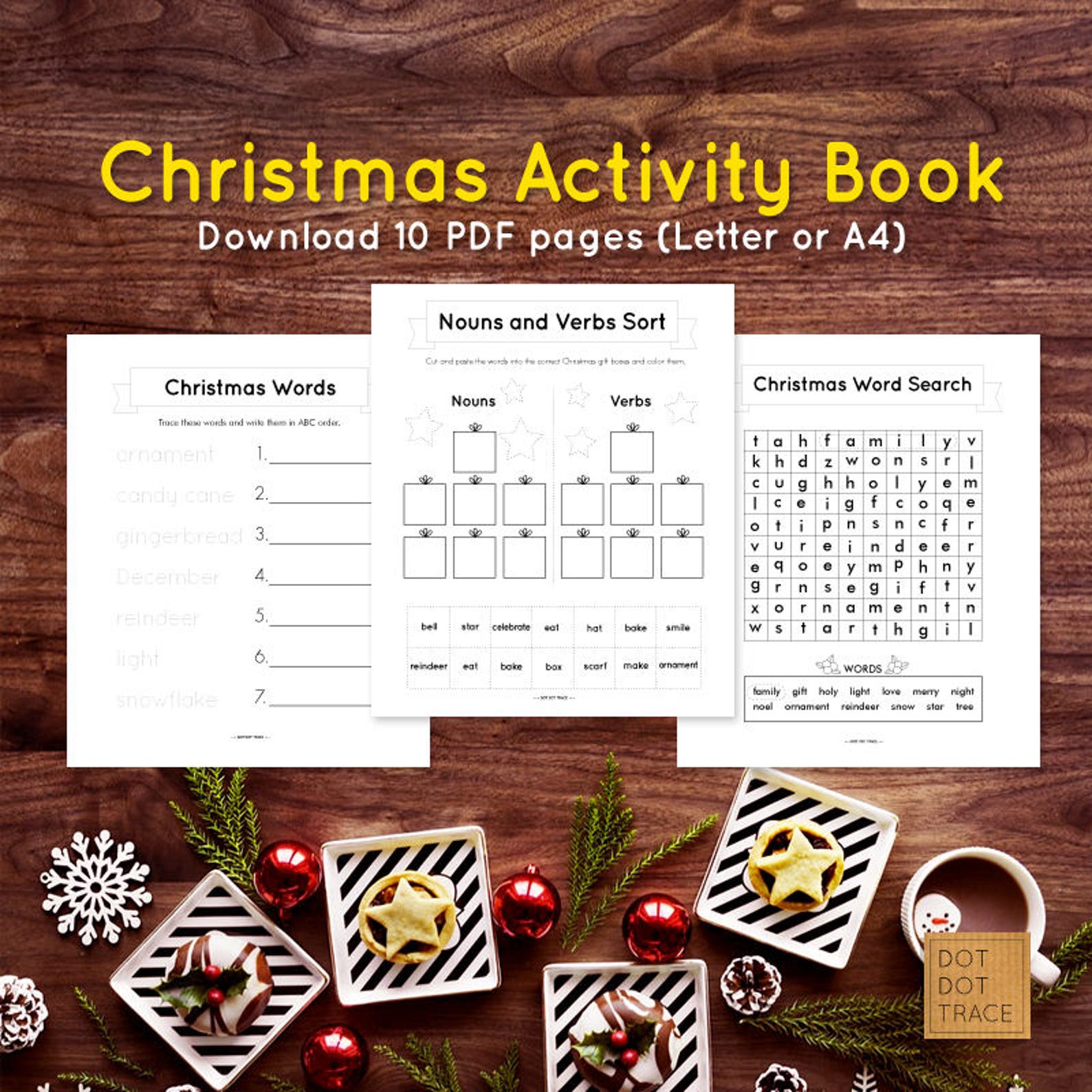 Printable Christmas Activity Book Printable Christmas Worksheets for ...