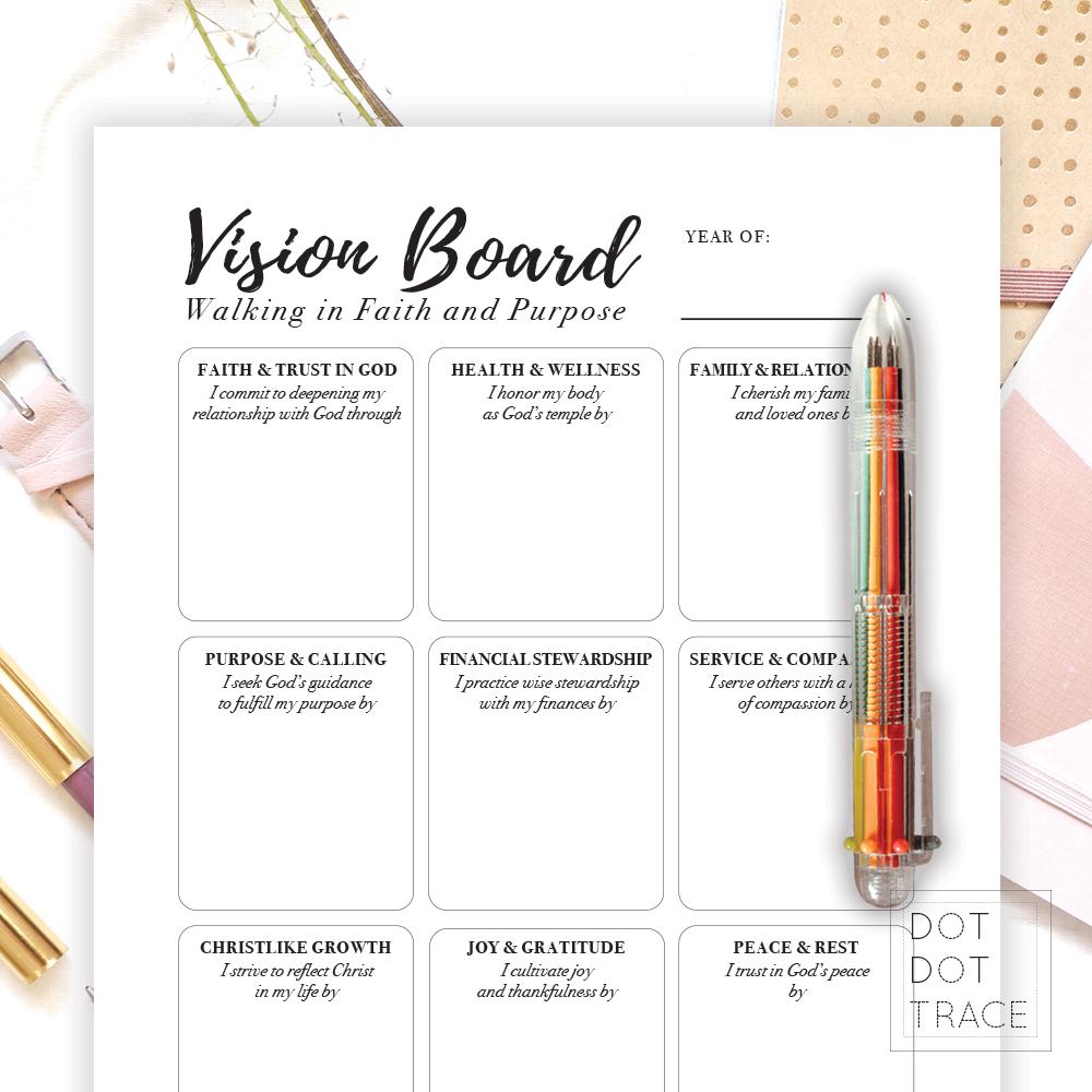 Christian Vision Board Printable: Goal Planner (happy Planner Classic ...