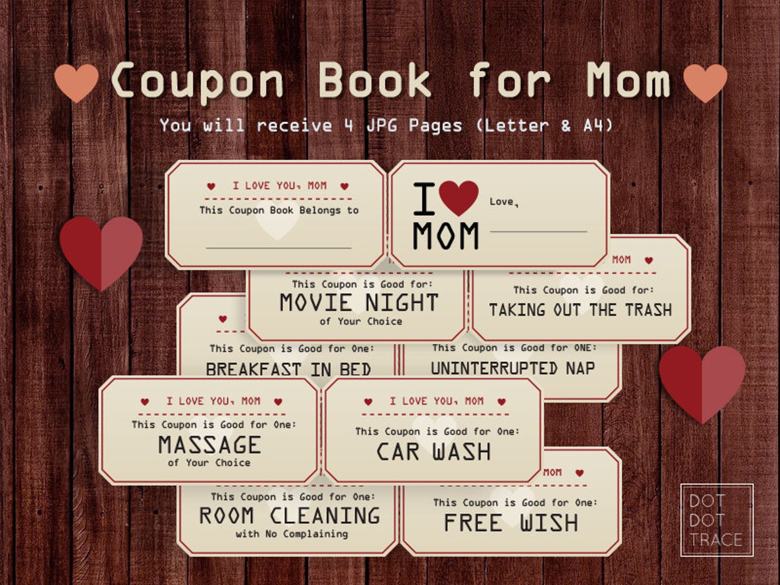 Printable Coupon Book for Moms Coupon Book for Mom Coupon Book for ...