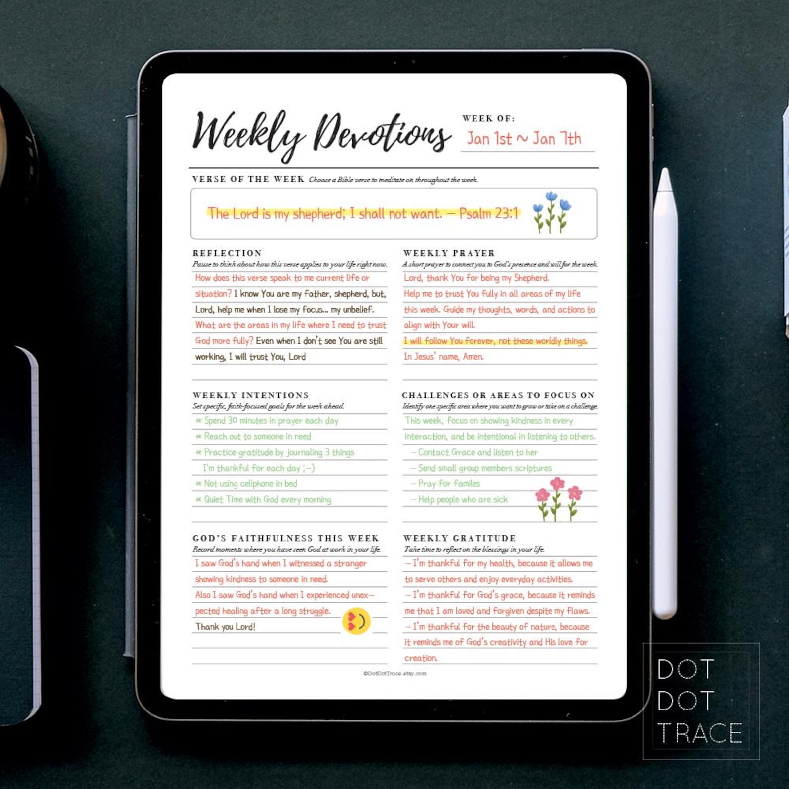 Weekly Devotions Printable: Classic Happy Planner Size (PDF) - Etsy