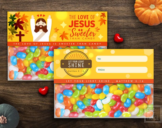 Christian Halloween Bible Verse Cards for Candy, Religious Halloween ...