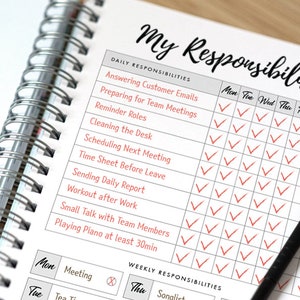 Printable Responsibility Chart My Responsibilities Daily ...