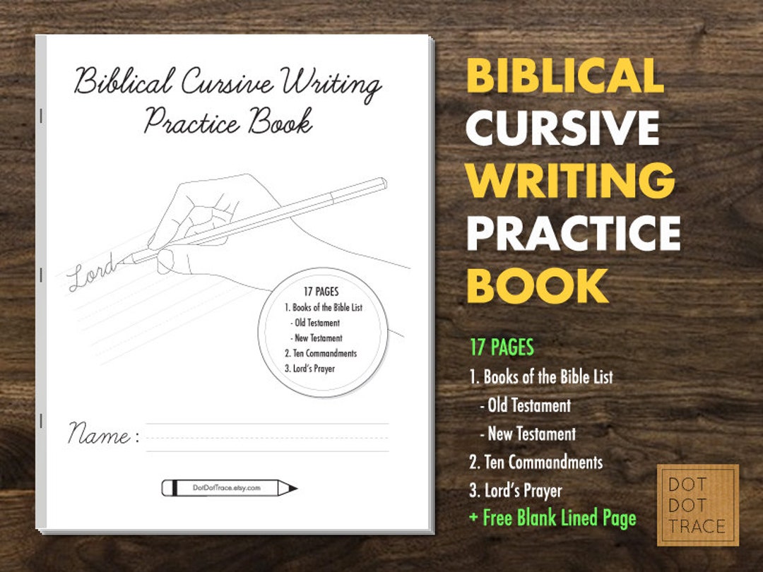 Printable Biblical Cursive Writing Practice Book for Kids and Adults ...