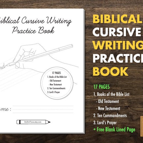 Printable Biblical Cursive Writing Practice Book for Kids and - Etsy