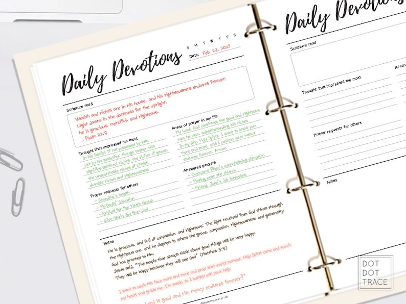 Printable Daily Devotions Planner: Christian Journal Template (PDF) - Etsy