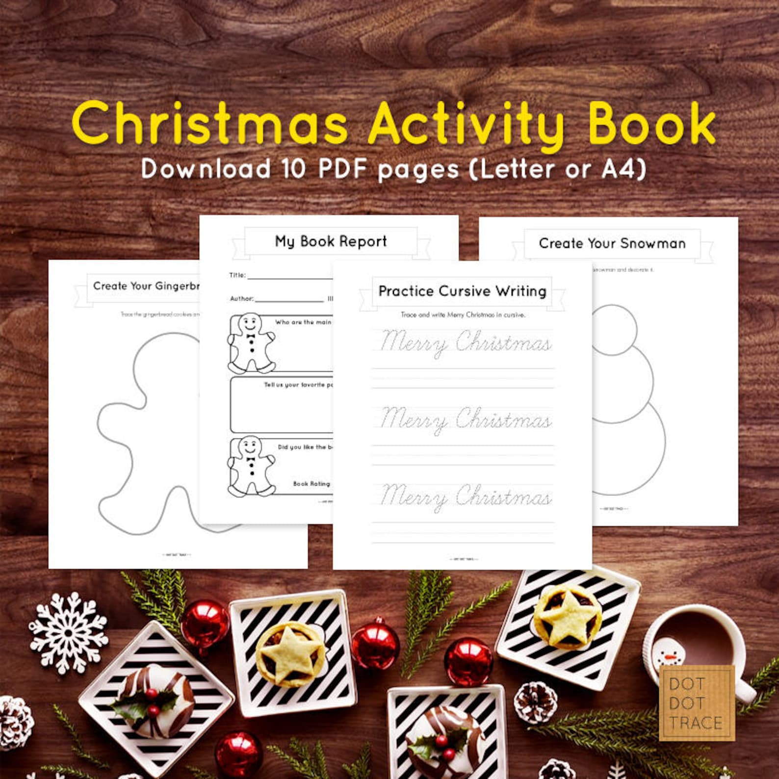 Printable Christmas Activity Book Printable Christmas Worksheets for ...
