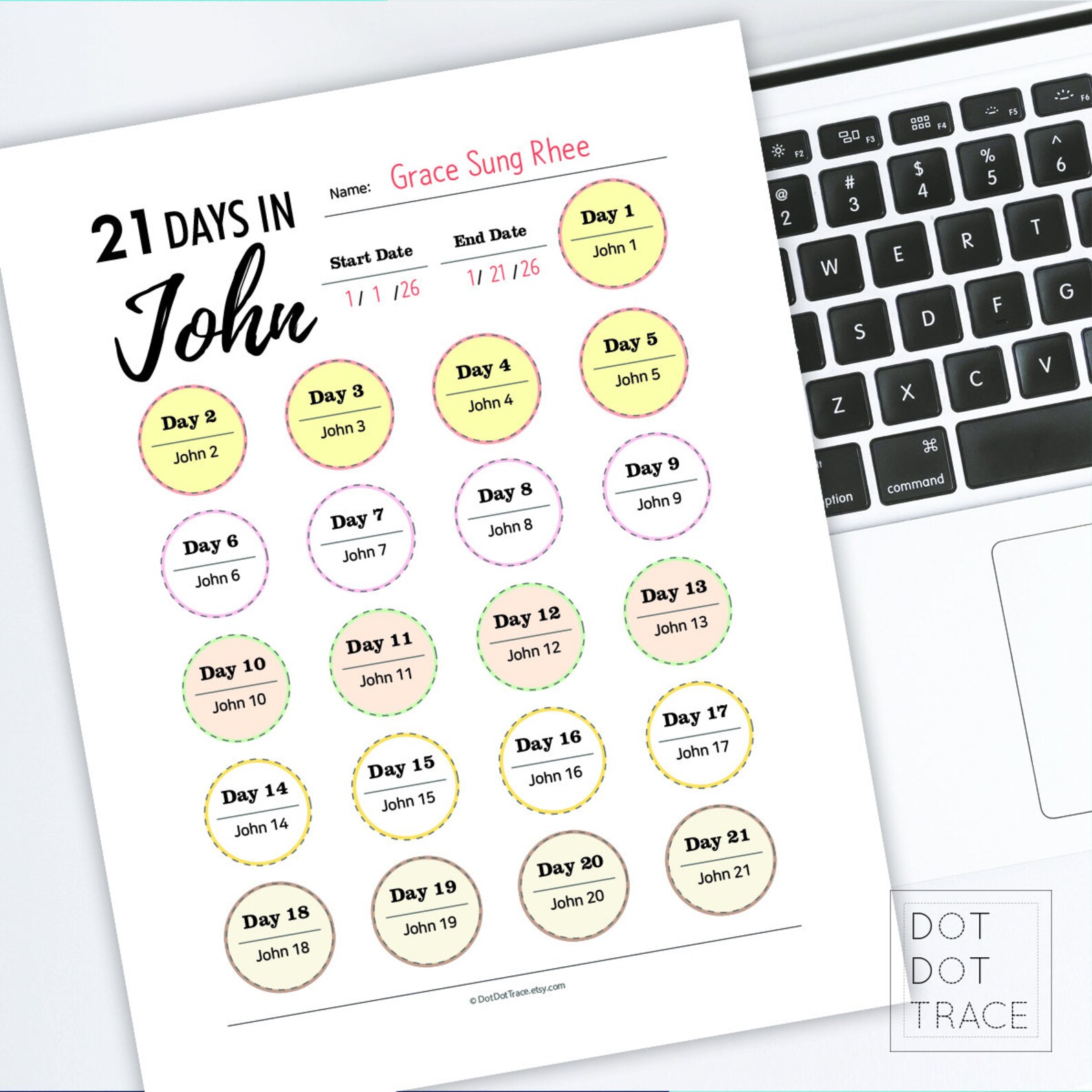 21 Days in John Bible Reading Tracker for Kids (PDF Download) - Etsy