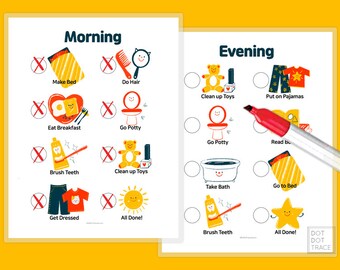 Editable Daily Routine Chart for Kids - Etsy