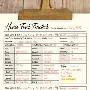 Printable House Tour Tracker: Moving Planner Checklist (JPG) - Etsy