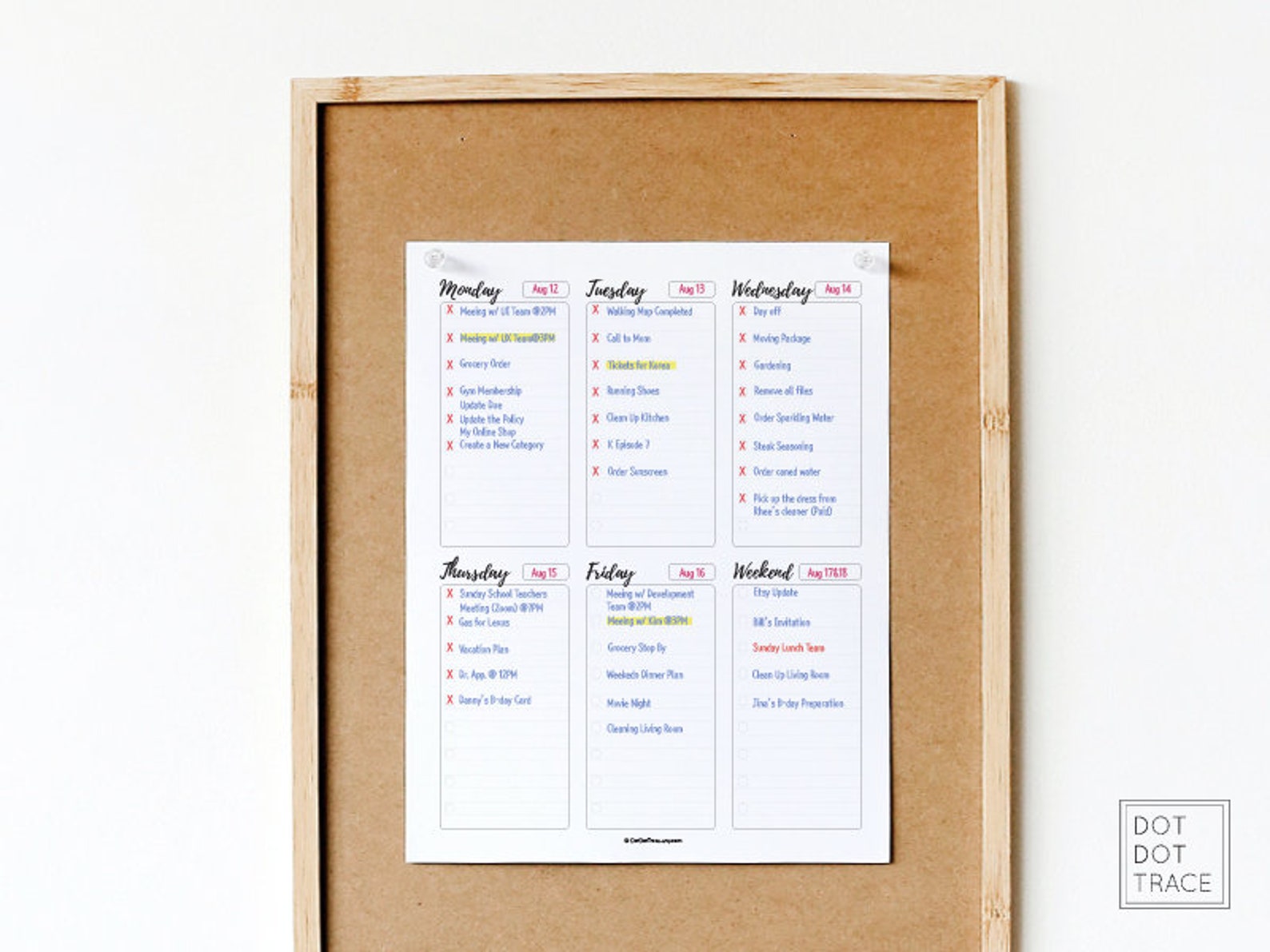 Printable Weekly to Do List Weekly Planner Weekly Task Daily - Etsy