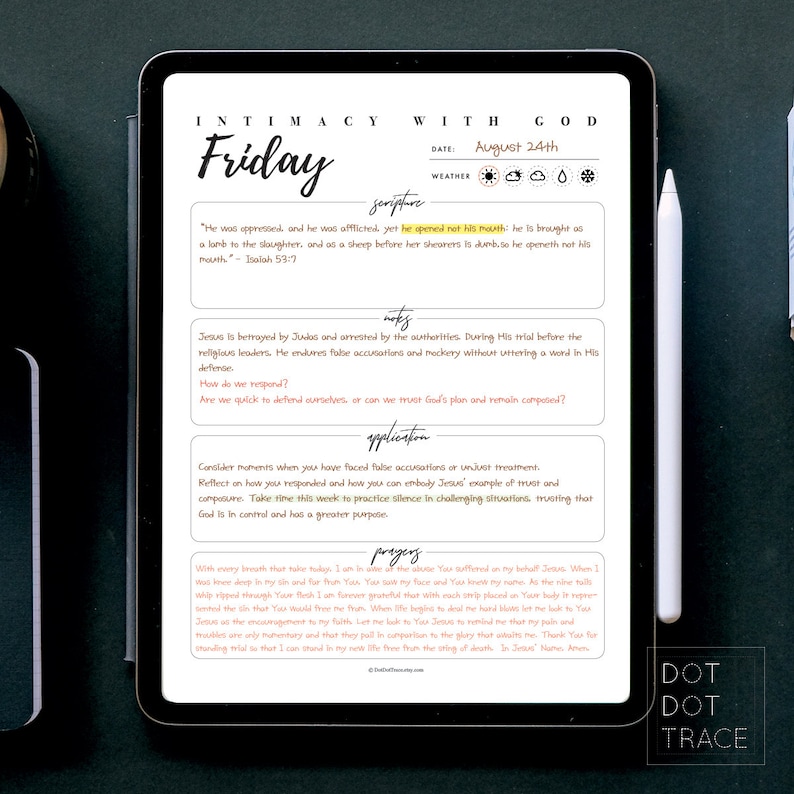 Printable 7 Day Intimacy With God Journal Daily Devotionals & Scripture ...