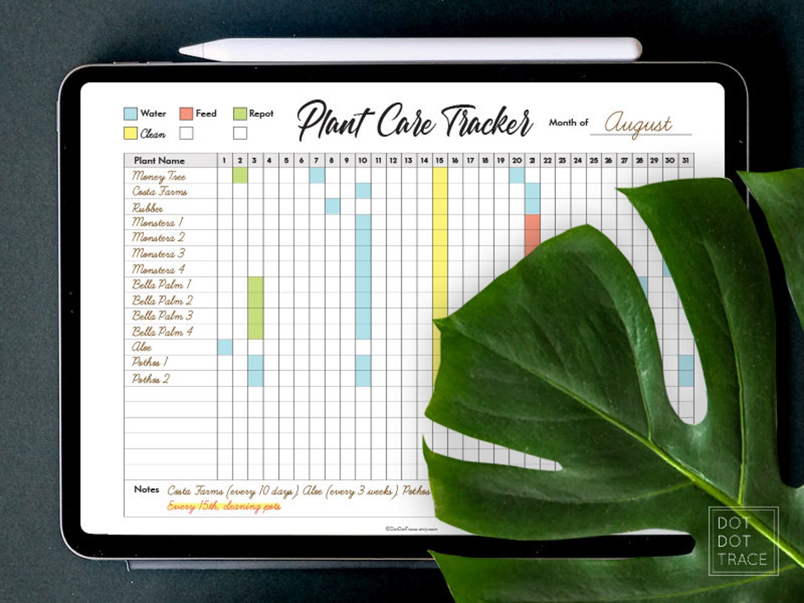 Printable Plant Care Tracker: Watering & Gardening Log (digital ...