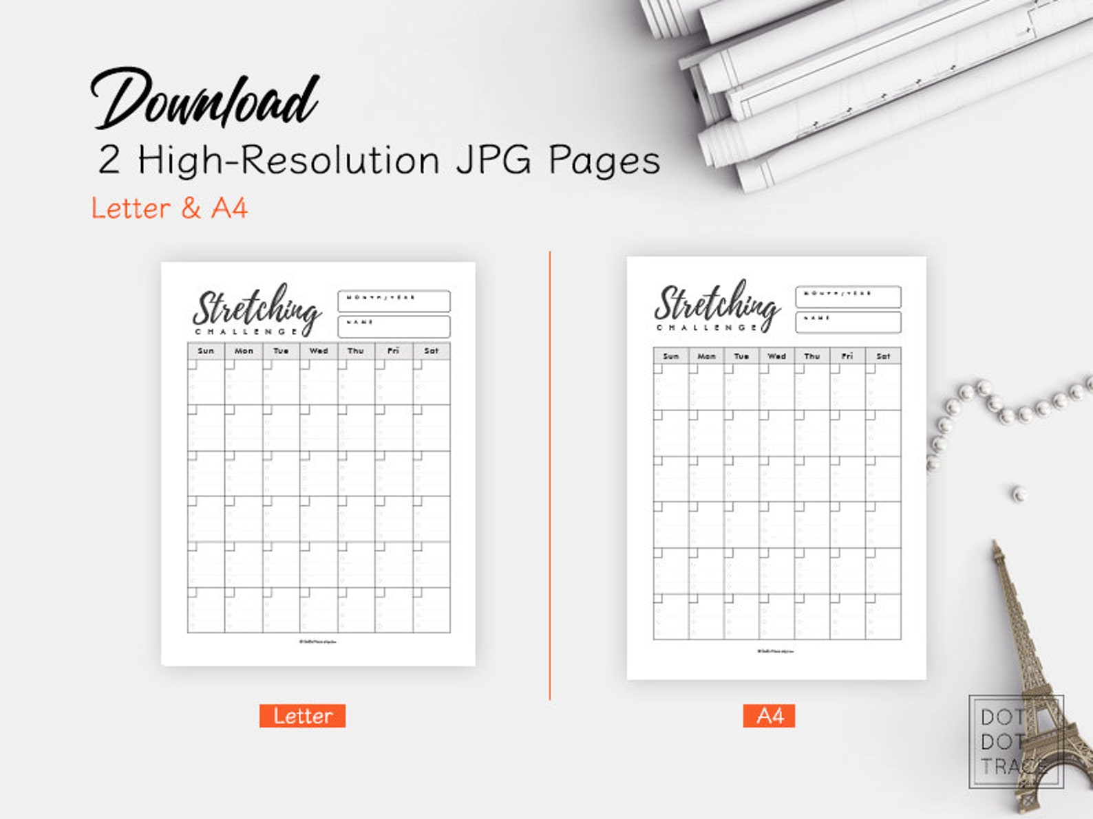 Printable Monthly Stretching Challenge Stretch Your Body - Etsy