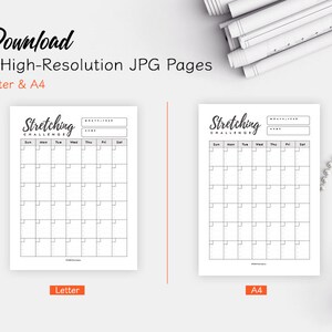 Printable Monthly Stretching Challenge: Flexibility Tracker (JPG ...