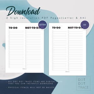 Printable To-do & Not-to-do List: Productive Planner (PDF) - Etsy