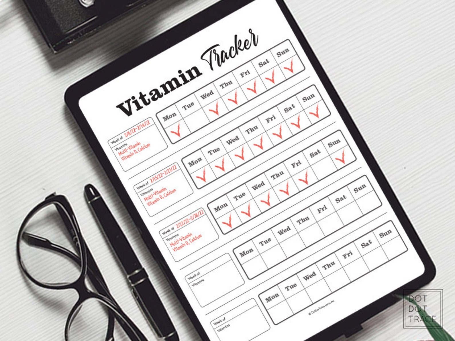 Printable Vitamin Tracker Supplement Tracker Monthly Vitamin Tracker ...
