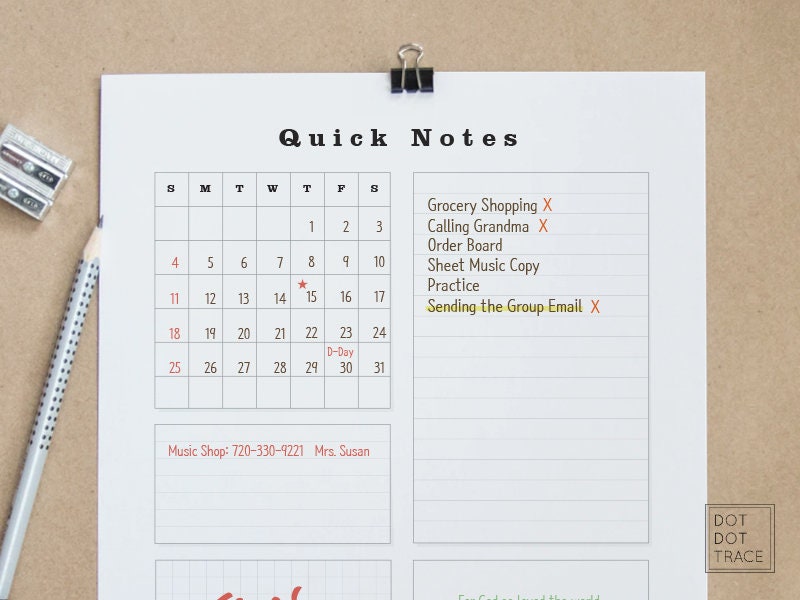 Printable Quick Notes Templates Essential Quick Notes Template - Etsy