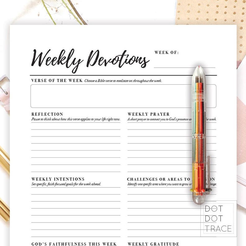 Weekly Devotions Printable: Classic Happy Planner Size (PDF) - Etsy
