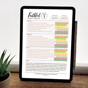 Printable 5 Week Faithful Habit Tracker Monthly Spiritual Growth ...