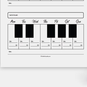 Printable Piano Practice Chart Piano Practice Log Piano Practice ...