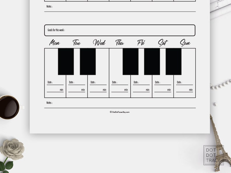 Printable Piano Practice Chart Piano Practice Log Piano - Etsy