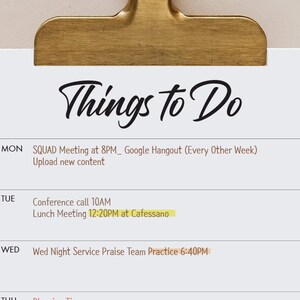 Monday Start Printable Things to Do Weekly Planner Daily Planner 7 Day ...