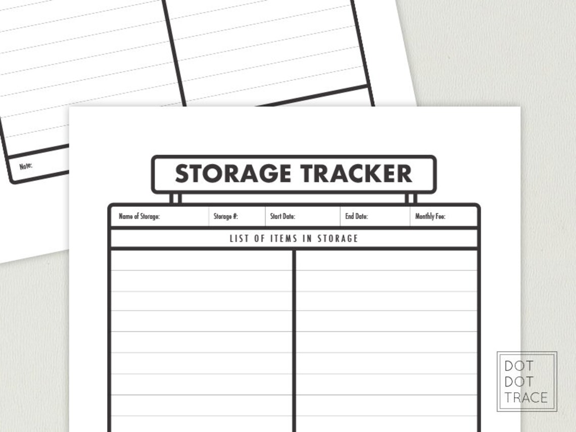 Printable Storage Tracker List Moving Tracker Storage Box List - Etsy